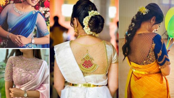 30+ Latest Back Button Blouse Designs 2025