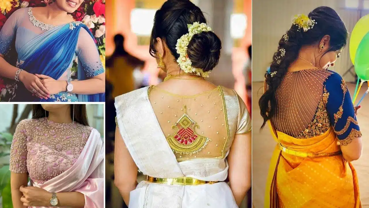 21+ Latest Net Blouse Back Designs For Saree 2024