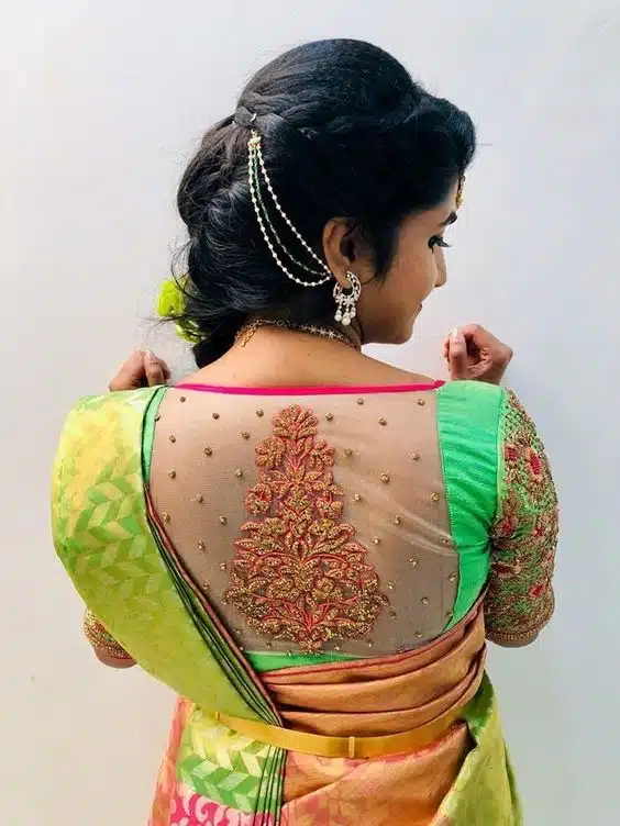 21+ Latest Net Blouse Back Designs For Saree 2024