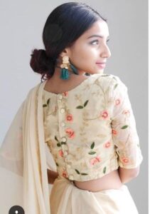 30+ Latest Back Button Blouse Designs 2025