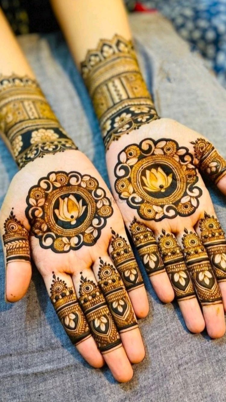 Latest Bridal Lotus Mehndi Designs 2024