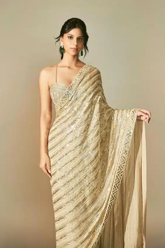 33+ Latest Trendy Sequin Work Saree Designs 2024