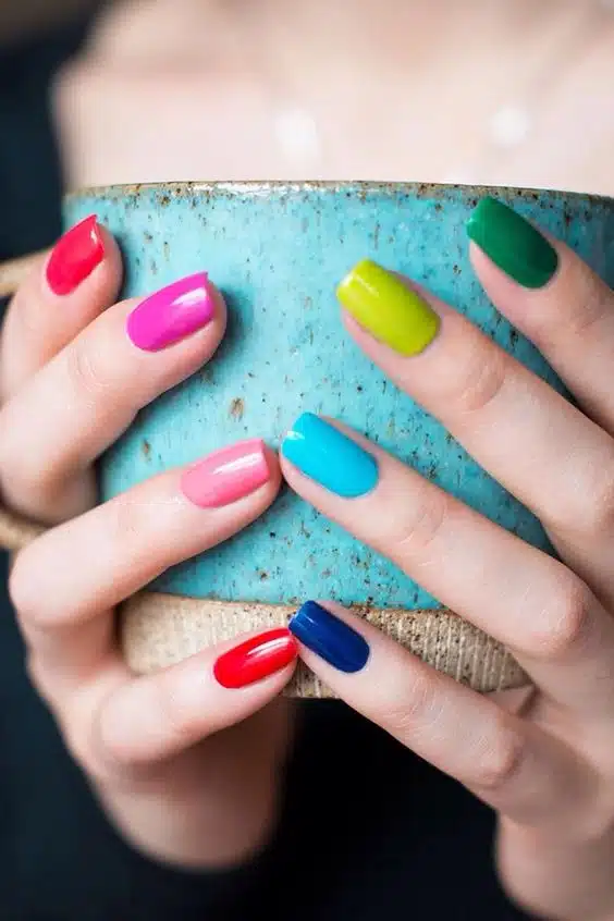 Try These Stunning Multi Color Nail Ideas 2024