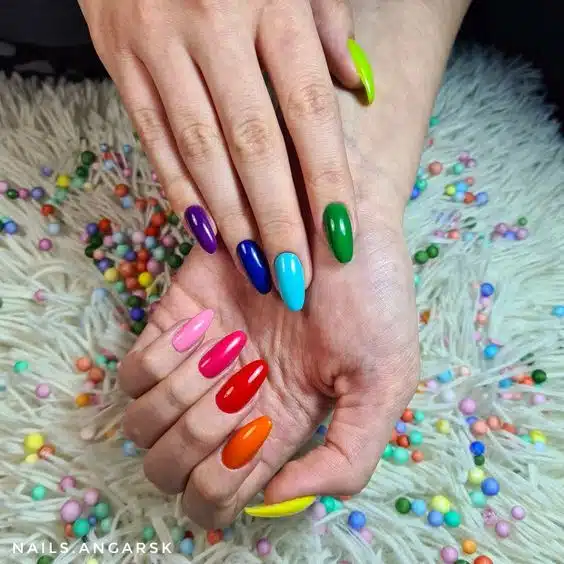 Try These Stunning Multi Color Nail Ideas 2024