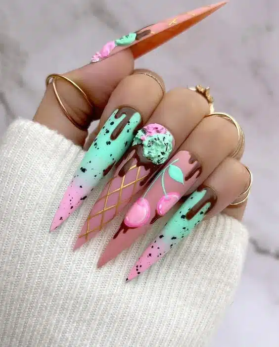 50+ Latest Pointy Nail Designs 2024