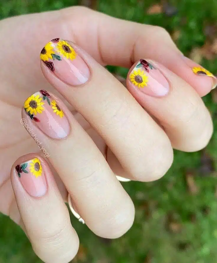 60+ Sunflower Nail Designs You Must Try For This Year 2024
