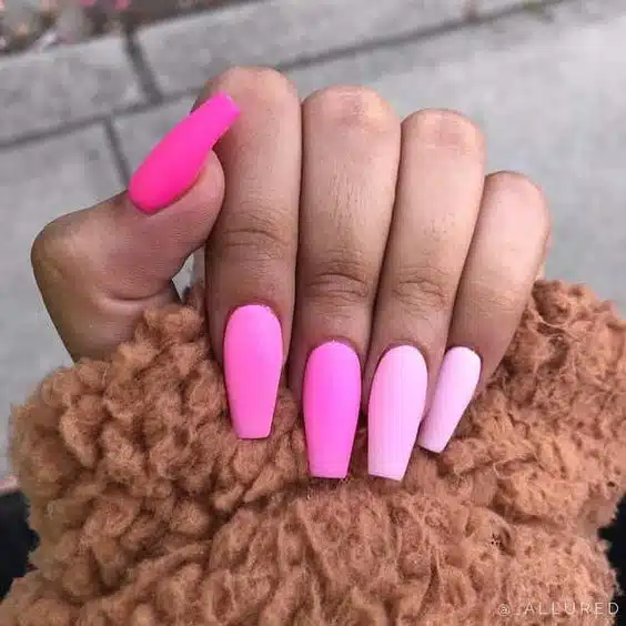 60+ Stunning Different Color Pink Nails You Can Try 2024