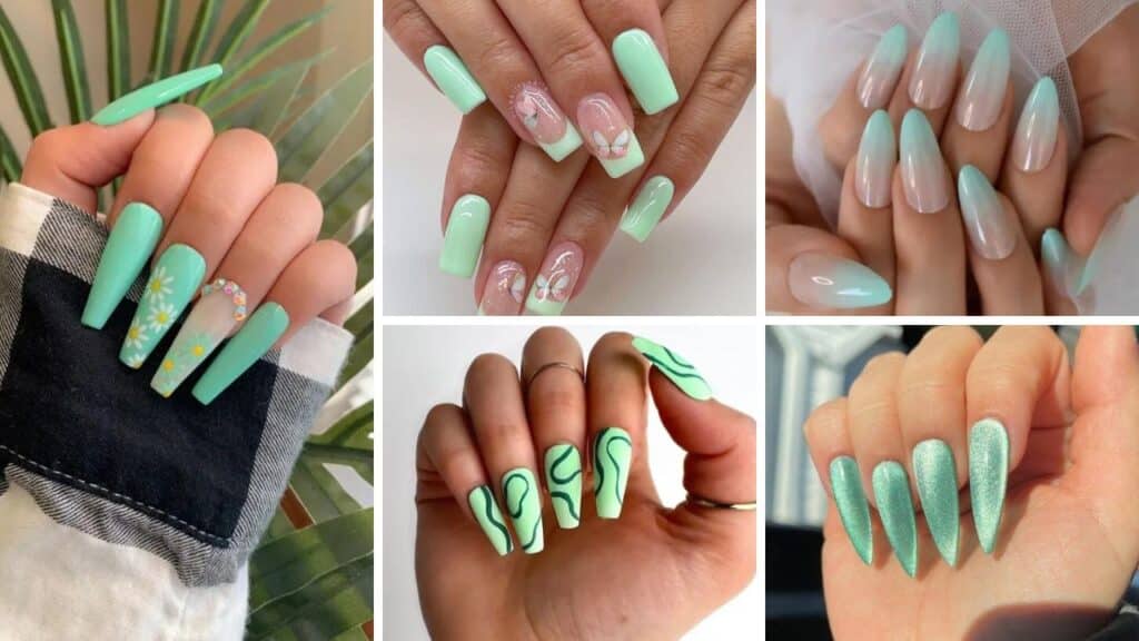 42+ Mint Green Nail Designs To Refresh Your Day 2024