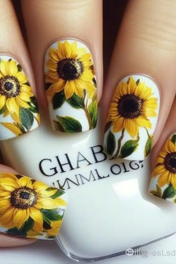 60+ Sunflower Nail Designs You Must Try For This Year 2024