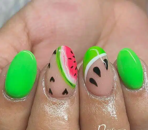 36+ Awesome Watermelon Nail Design For This Summer (2024)