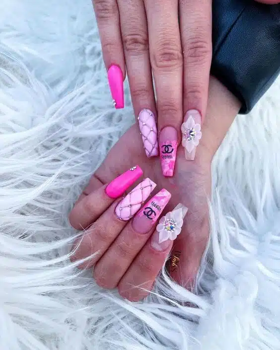 60+ Stunning Different Color Pink Nails You Can Try 2024
