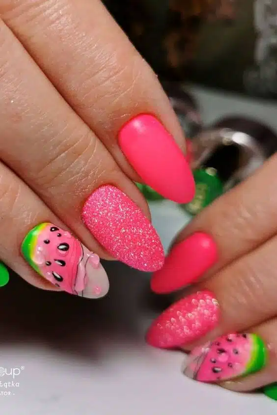 36+ Awesome Watermelon Nail Design For This Summer (2024)