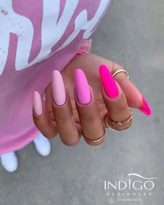 60+ Stunning Different Color Pink Nails You Can Try 2024