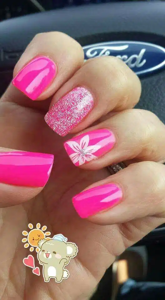 50+ Bright Pink Nail Designs 2024