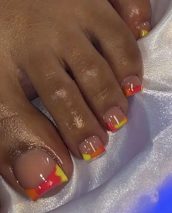 53+ Awesome Orange Toe Nail Designs 2024