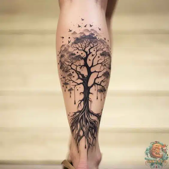 55+ Awesome Back Of Leg Tattoos