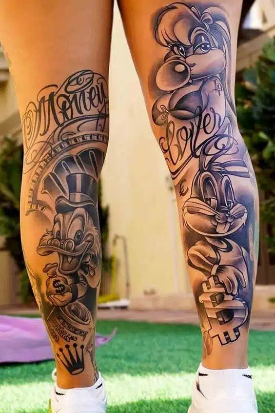 55+ Awesome Back Of Leg Tattoos